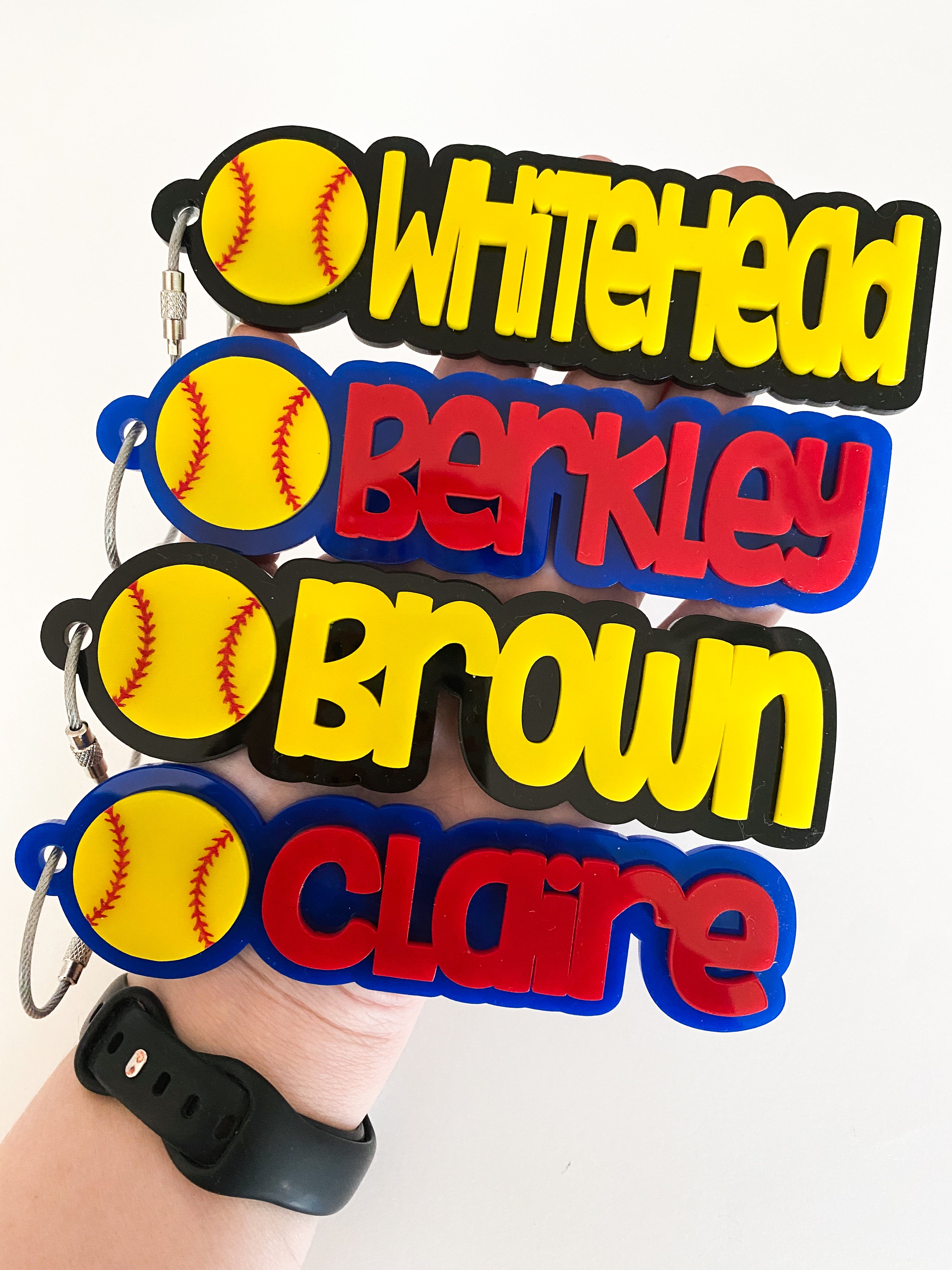 Custom Softball Name Keychains – TheLedgeWorks