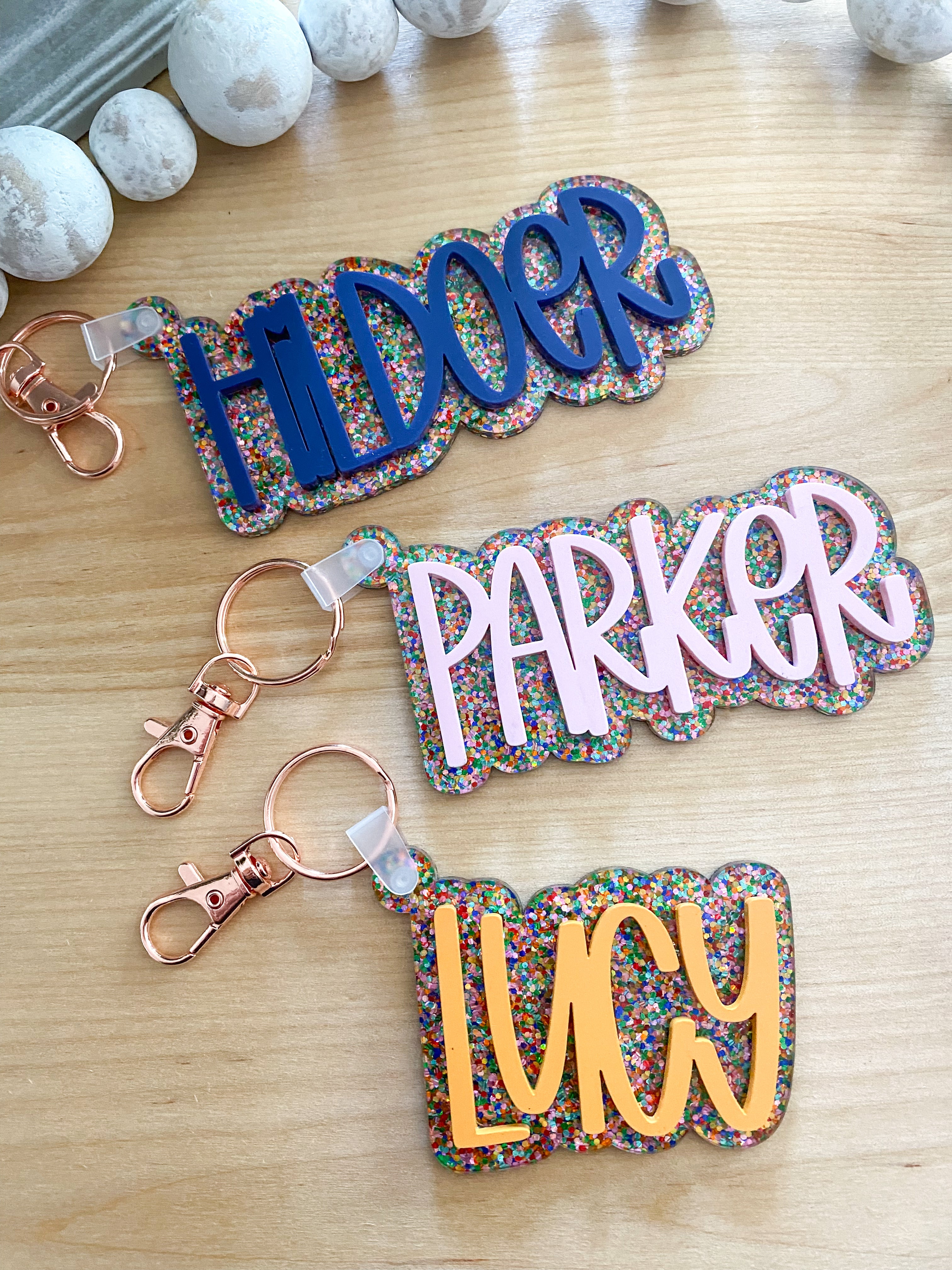 Acrylic Confetti Keychain – TheLedgeWorks
